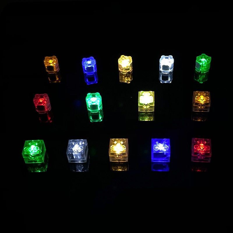 M MOC Small Particle Building Block Accessories LED Colorful Lights ...