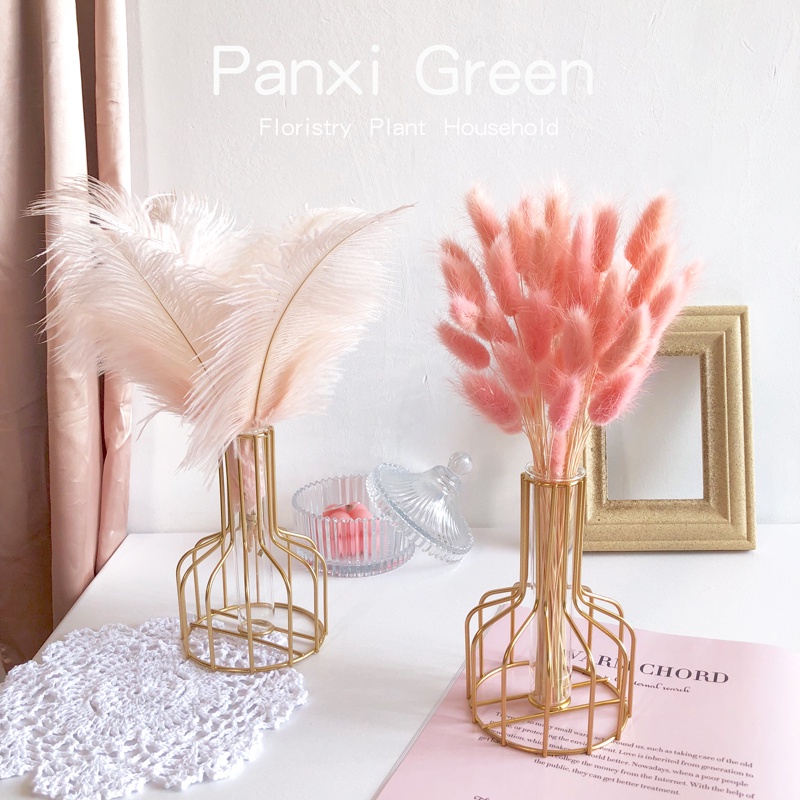 nordic matal vase with glass tube Nordic Style Golden iron vase for ...