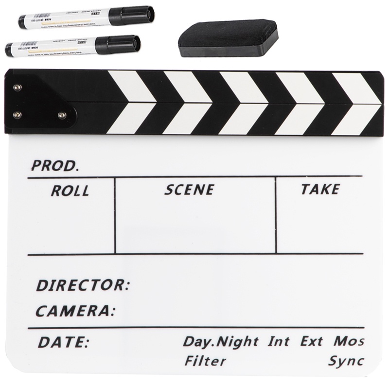 [24h delivery] Acrylic Film Clapperboard Plastic Movie Clapper Cutting ...