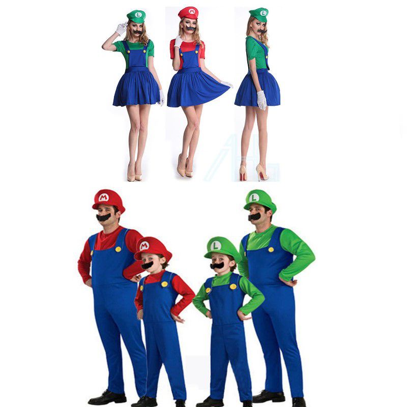 Super Mario Bros Workman Women Luigi Plumber Workman Halloween Cartoon ...