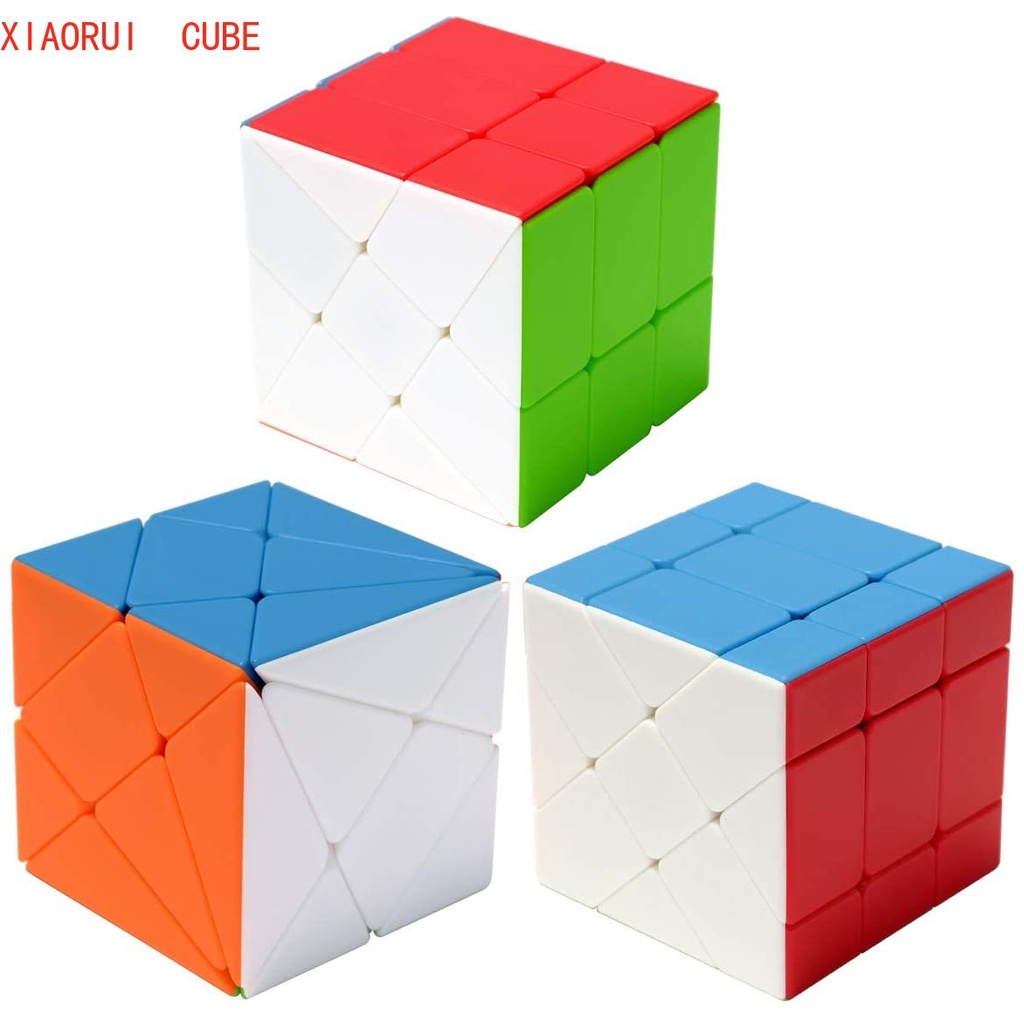 xiaorui Stickerless Toys Pack of 3 Cube Set,Windmill Cube Wheel Shape ...
