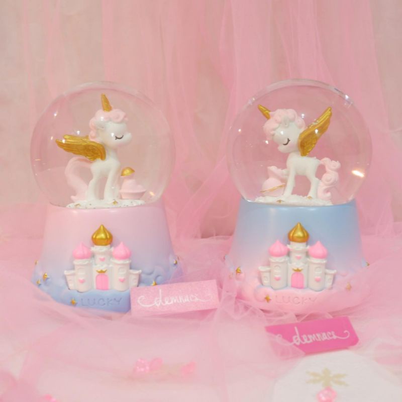 Snow Globe Snowball Music Box castle unicorn Shape | Shopee Philippines