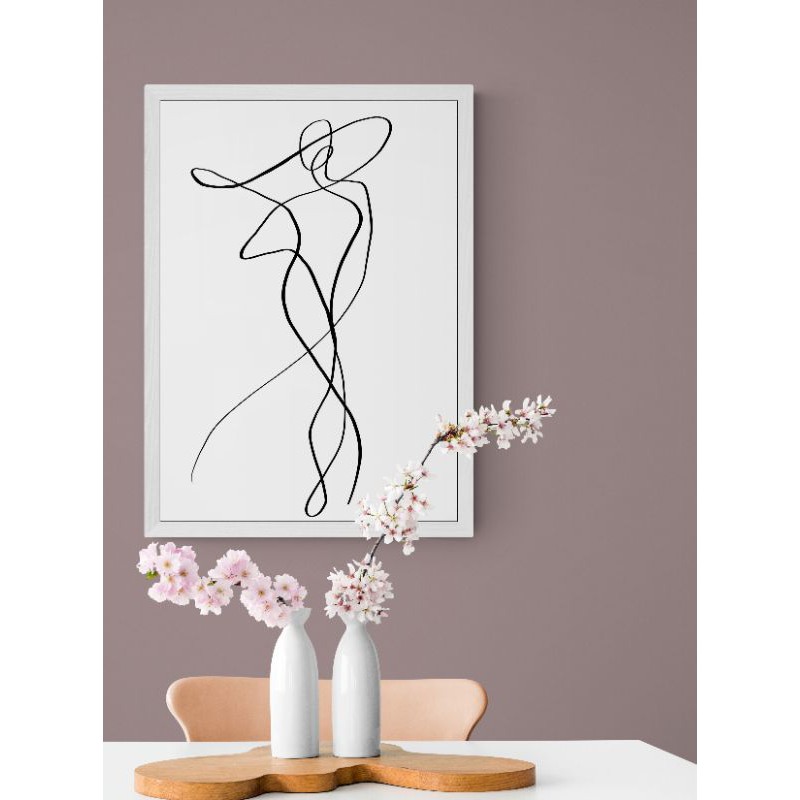 Minimalist Wall Art, Lady Two,Line Art, Modern, Monochrome, A4 Frame ...