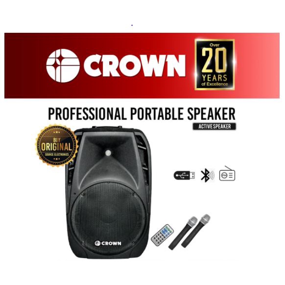Crown PRO-5017R 15" 2 Way 400W Powered Portable Sound System LCD ...