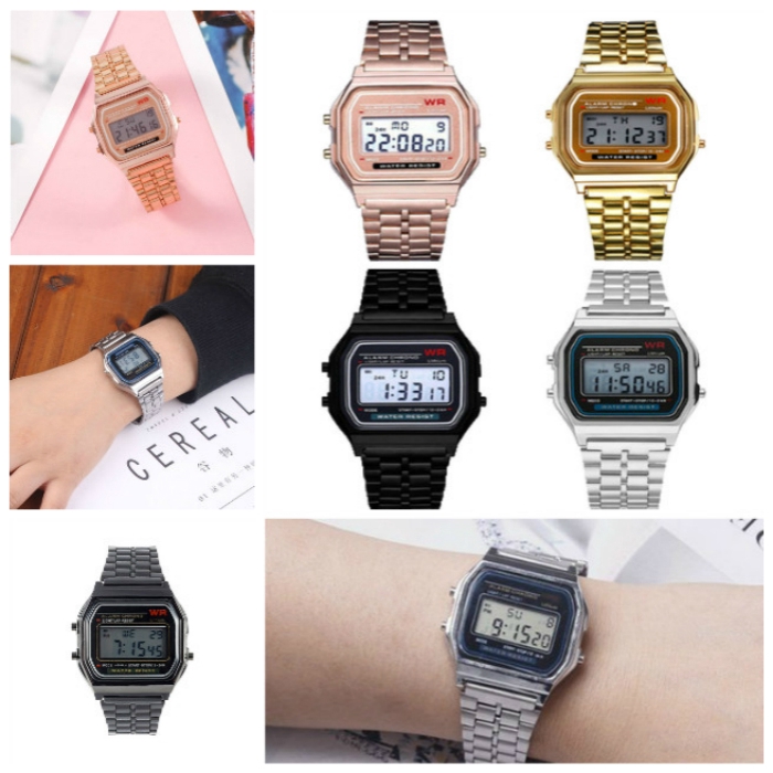 Unisex Stainless Steel Vintage Relo Women Watch Belt Jam Tangan Box ...