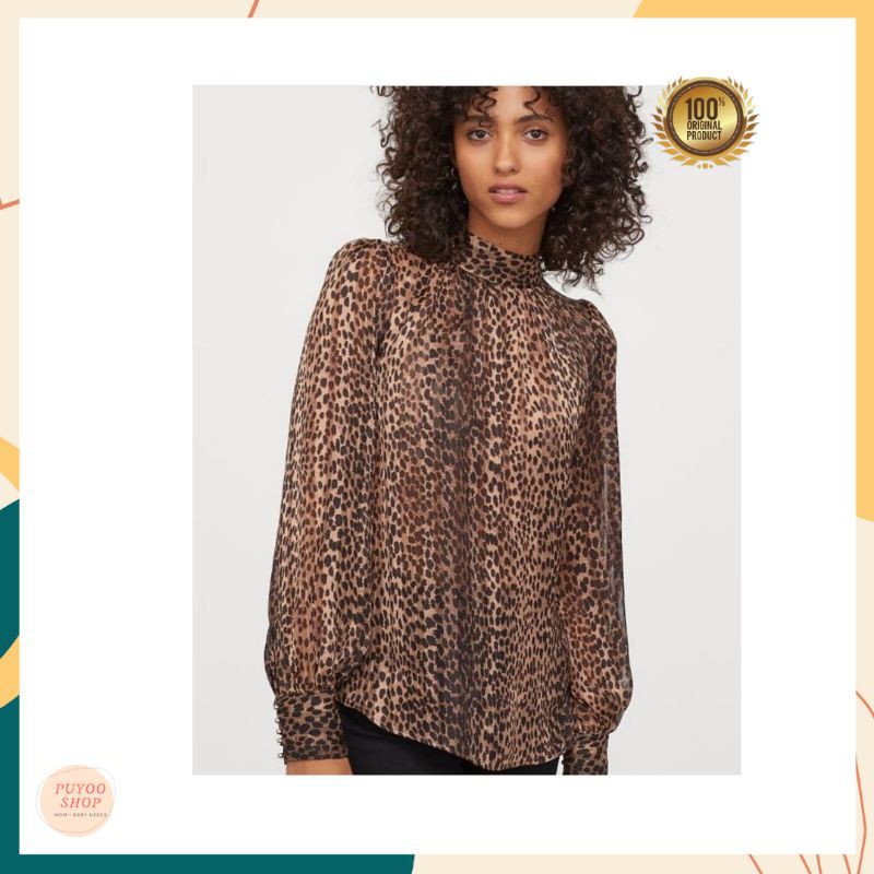 Hnm High Neck Blouse | Shopee Philippines