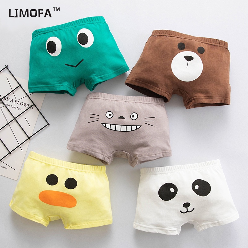 LJMOFA KIDS 3-12 Years Old 5 Packs Boys Boxer Briefs Pure Cotton ...