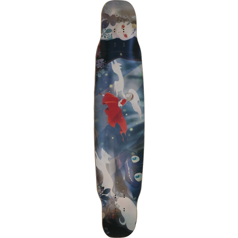 Pro 46 inch longboard dance longboard 4 wheeled fiberglass with bamboo ...