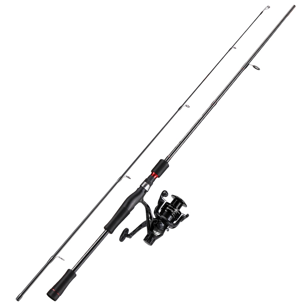 Sougayilang Fishing Rod 1.8m-2.1m 2 Sections Spinning And 5.2:1 5-10lb ...