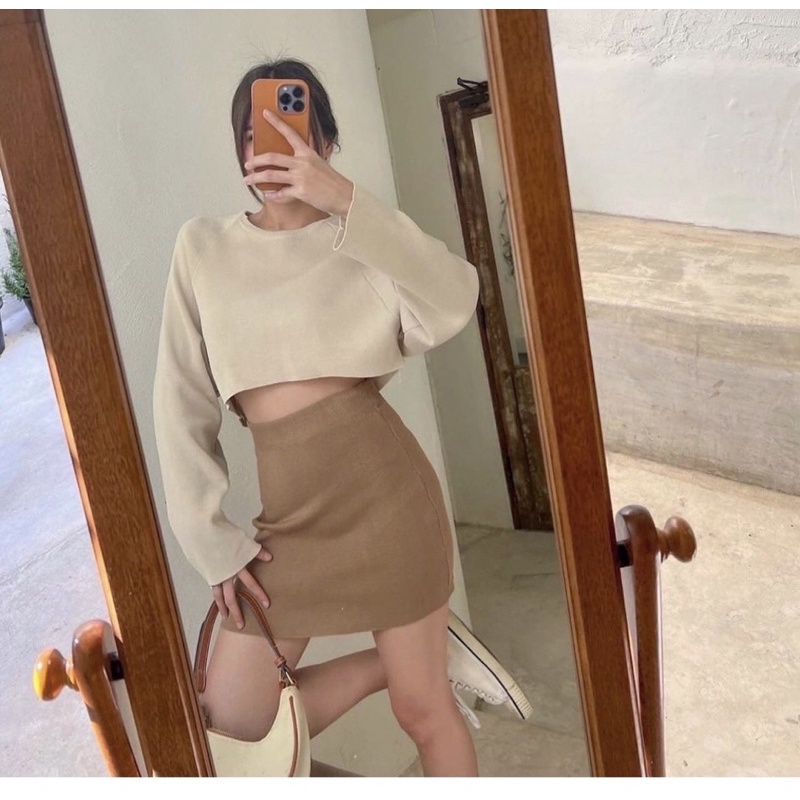 Onlyfashion Knitted Terno Skirt 3205 Shopee Philippines 5871