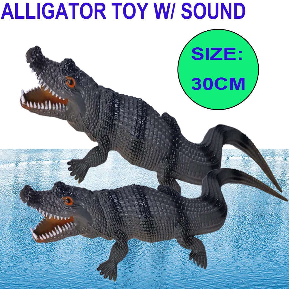25cm Rubberized Realistic Alligator Wild Life with Sound Toy (random ...