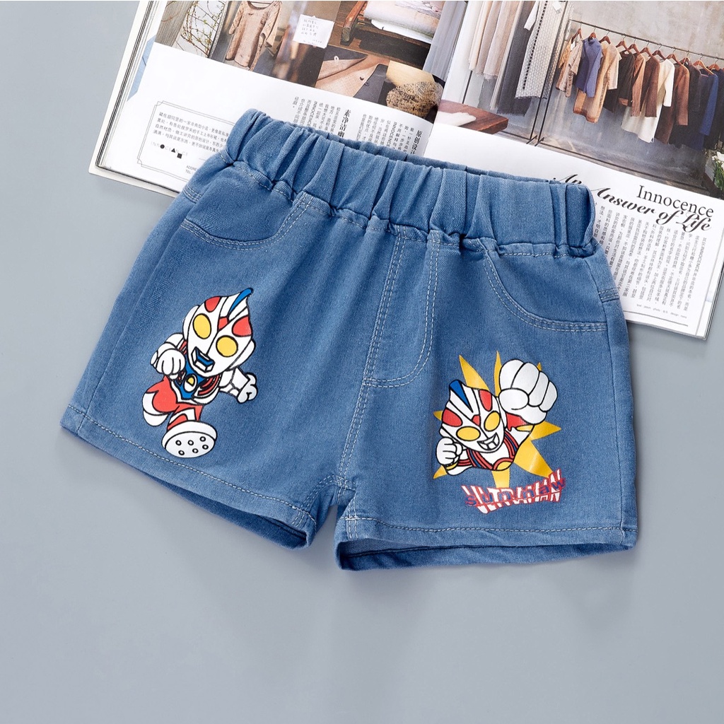 Spider Man Kids Short Denim Girl Boys Short Jeans Pants Ultraman (2y-12y) | Shopee Philippines