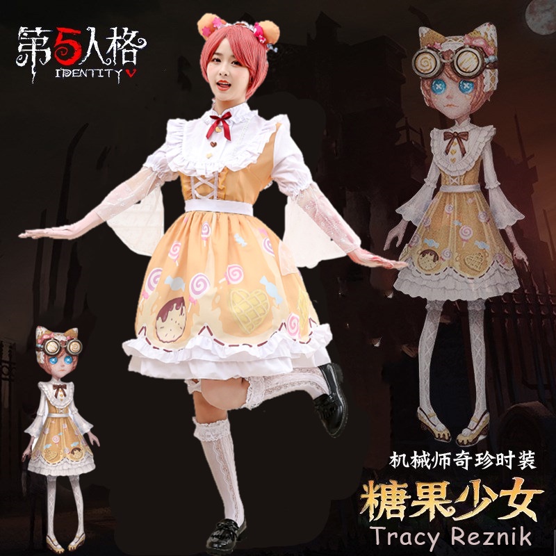 Identity V Candy Girl Cosplay Tracy Reznik Costume Mechanic Cos Wig ...