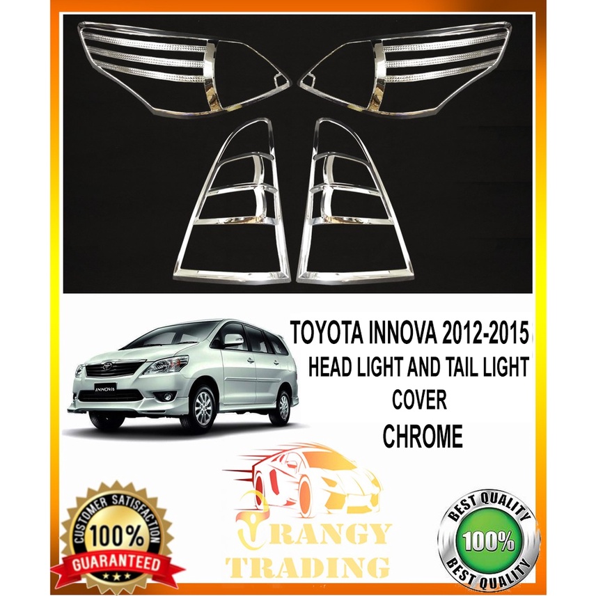 Toyota Innova 2012 to 2015 Headlight and taillight cover chrome 2013 ...