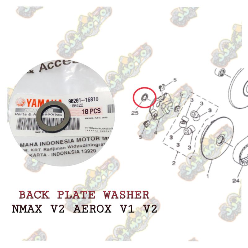 BACK PLATE WASHER NMAX V2 AEROX V1 V2 | Shopee Philippines