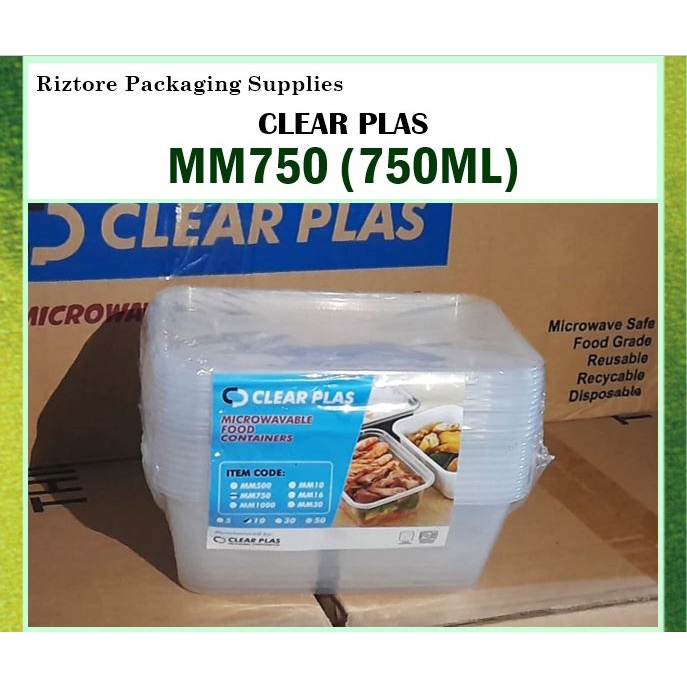 CLEAR PLAS Microwavable Plastic container 10 Pcs/Pack | Shopee Philippines