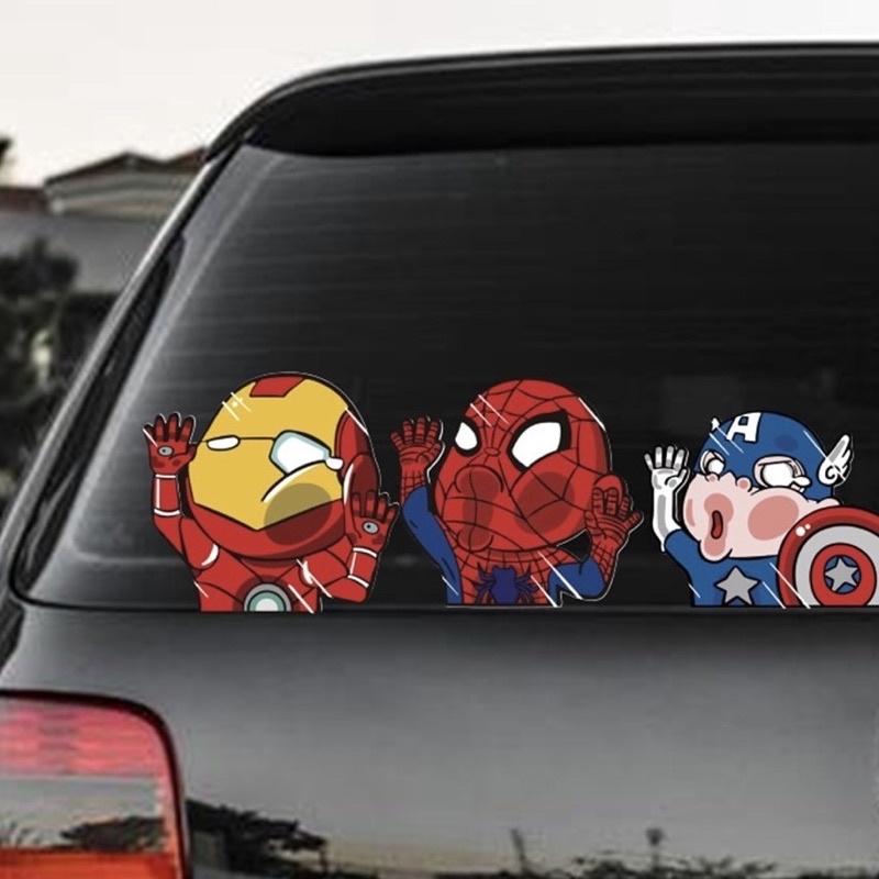 Cartoon Car Sticker superhero superman batman The avengers Shinchan ...