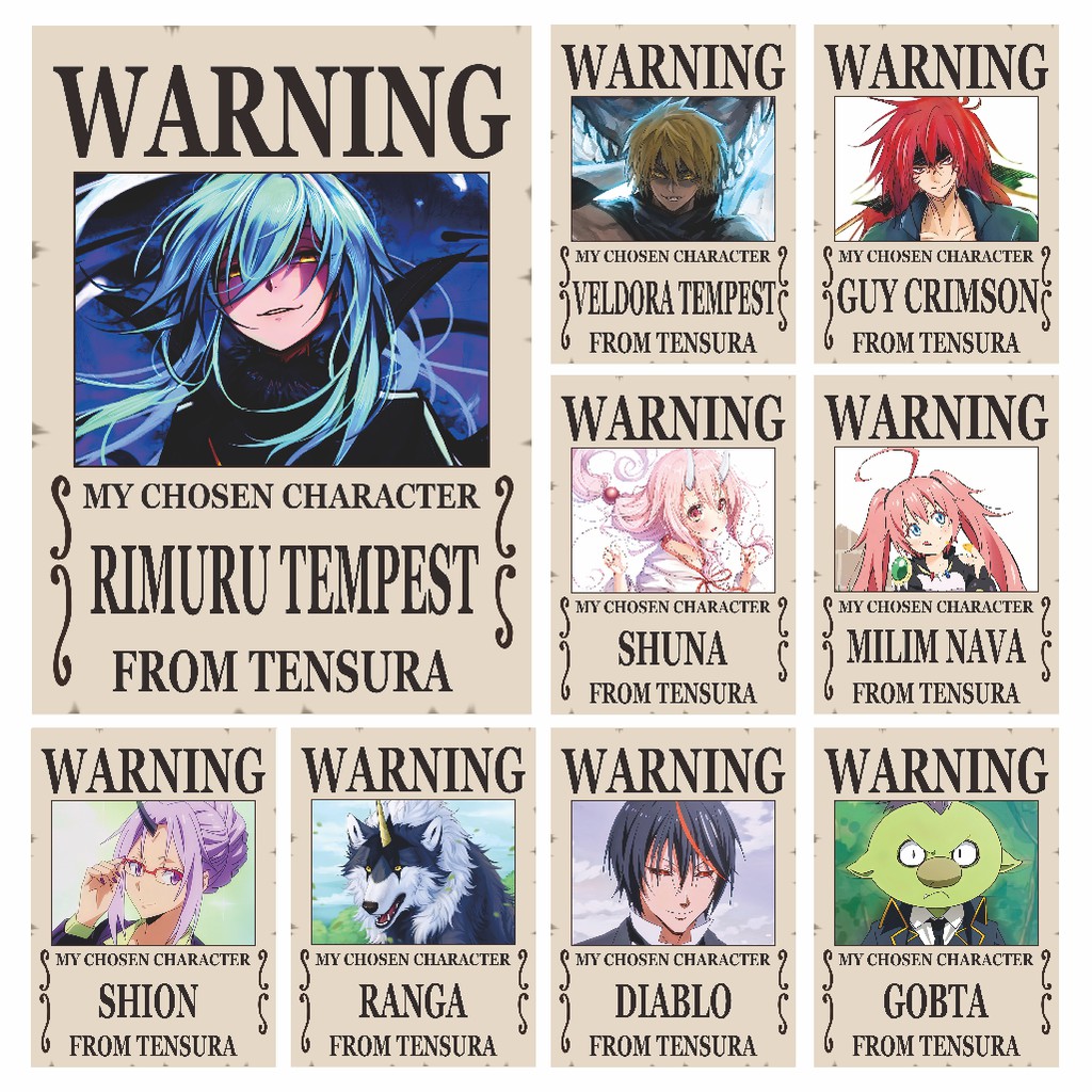Poster Tensei Shitara Slime Datta Ken Tensura Warning Anime Rimuru ...