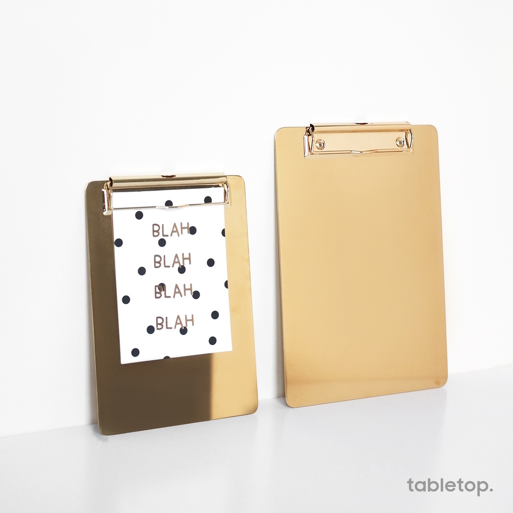 Clipboard for files, documents, menus, Gold/Gold metal signature, size ...