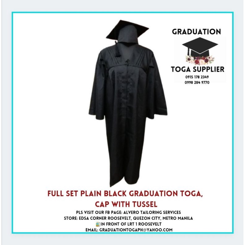 Black graduation toga, Cap with tussel | Shopee Philippines