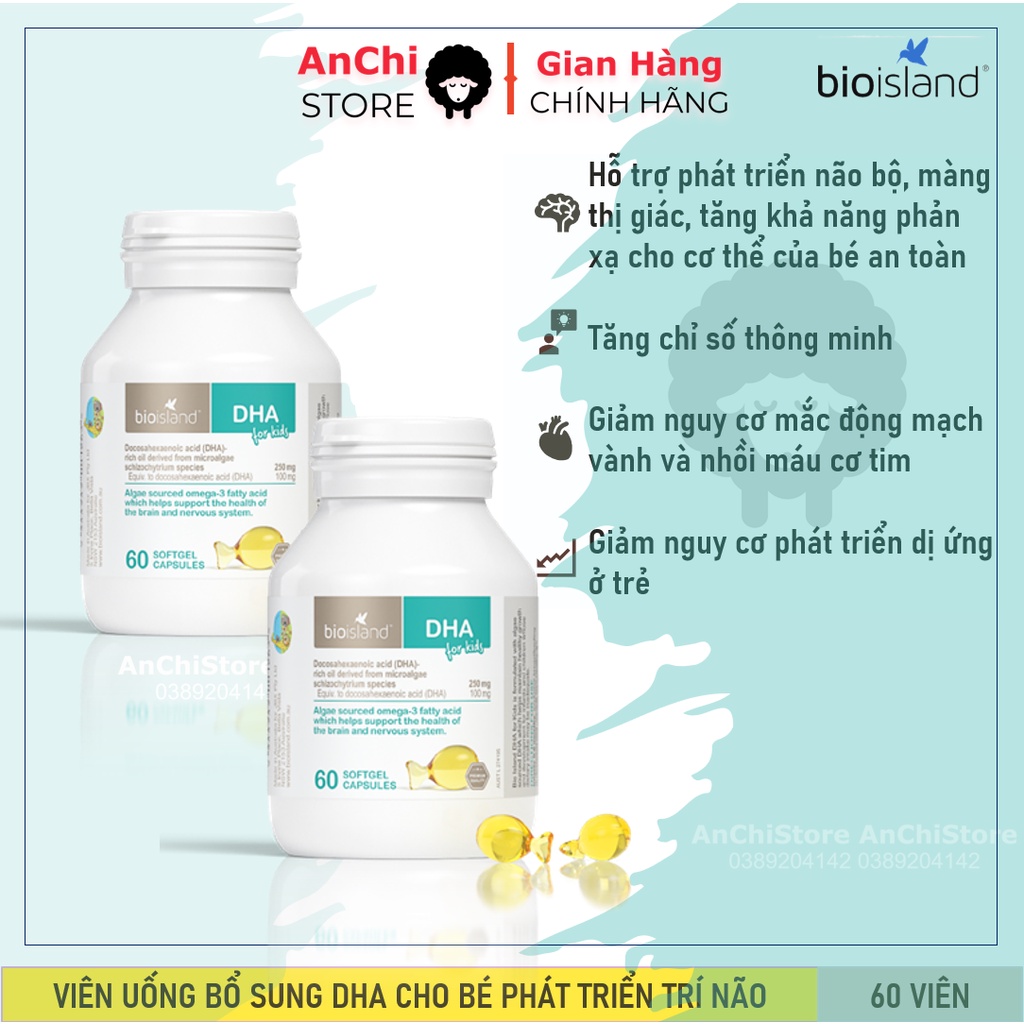 Dha for kids bioisland 60 Tablets (The Secret for Your Baby Is Fast And Smart) [Commitment To ...