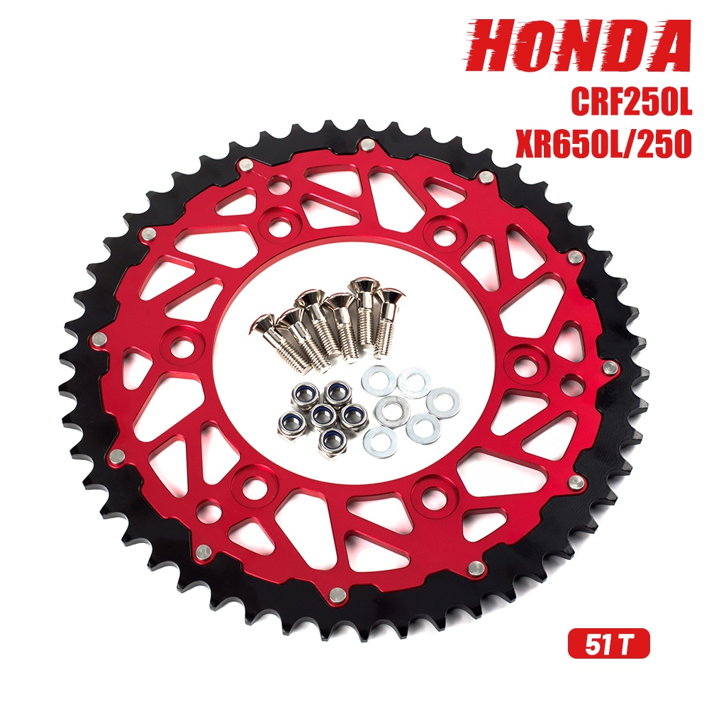 Rear Chain Sprocket Aluminum for CRF150L XR150 CRF250L CRF250 CRF250RA XR600 CRF250RA Dirt Bike ...