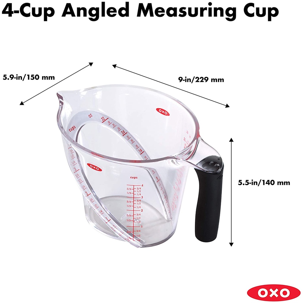 OXO Houseware Good Grips 4-Cup Angled Measuring Cup | Shopee Philippines