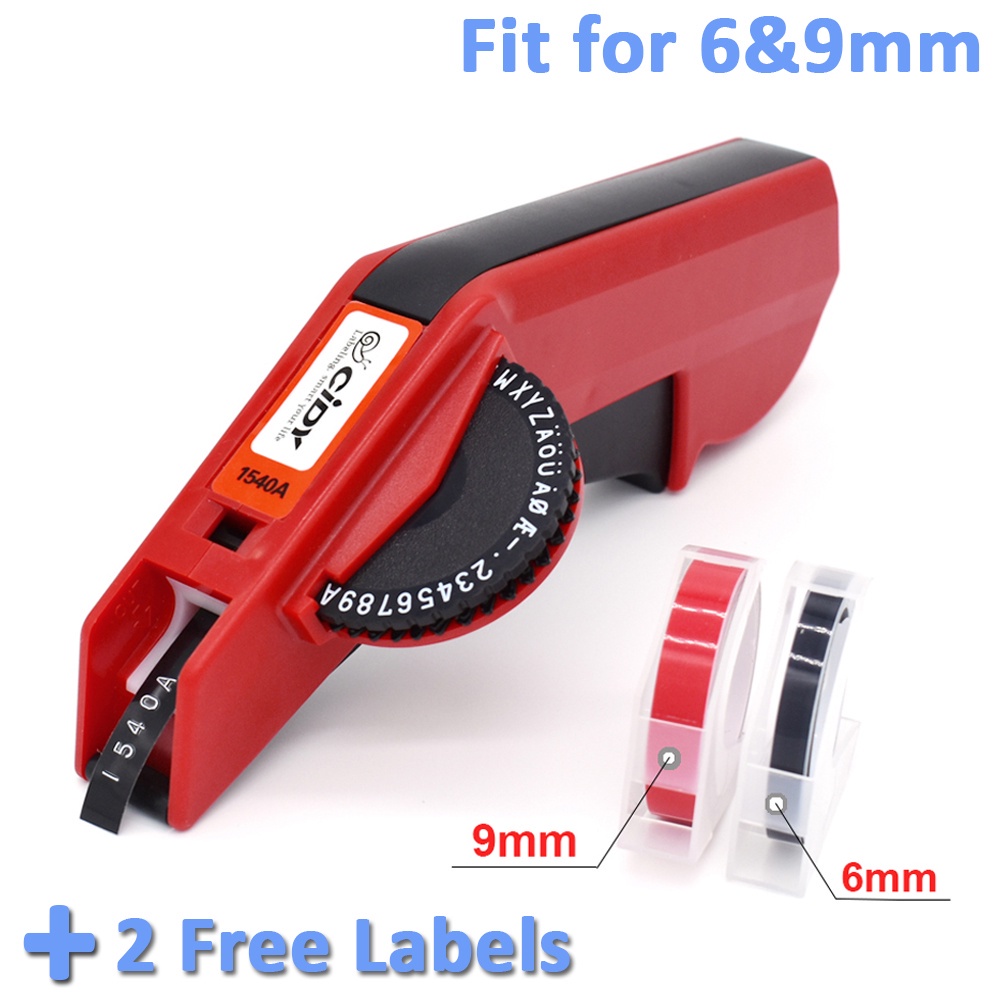 Cidy 1540 Manual Label Printer Machine for 6mm & 9mm 3D Embossed Tape ...