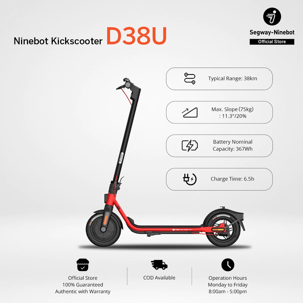 SEGWAY Ninebot Kickscooter D38U | Shopee Philippines