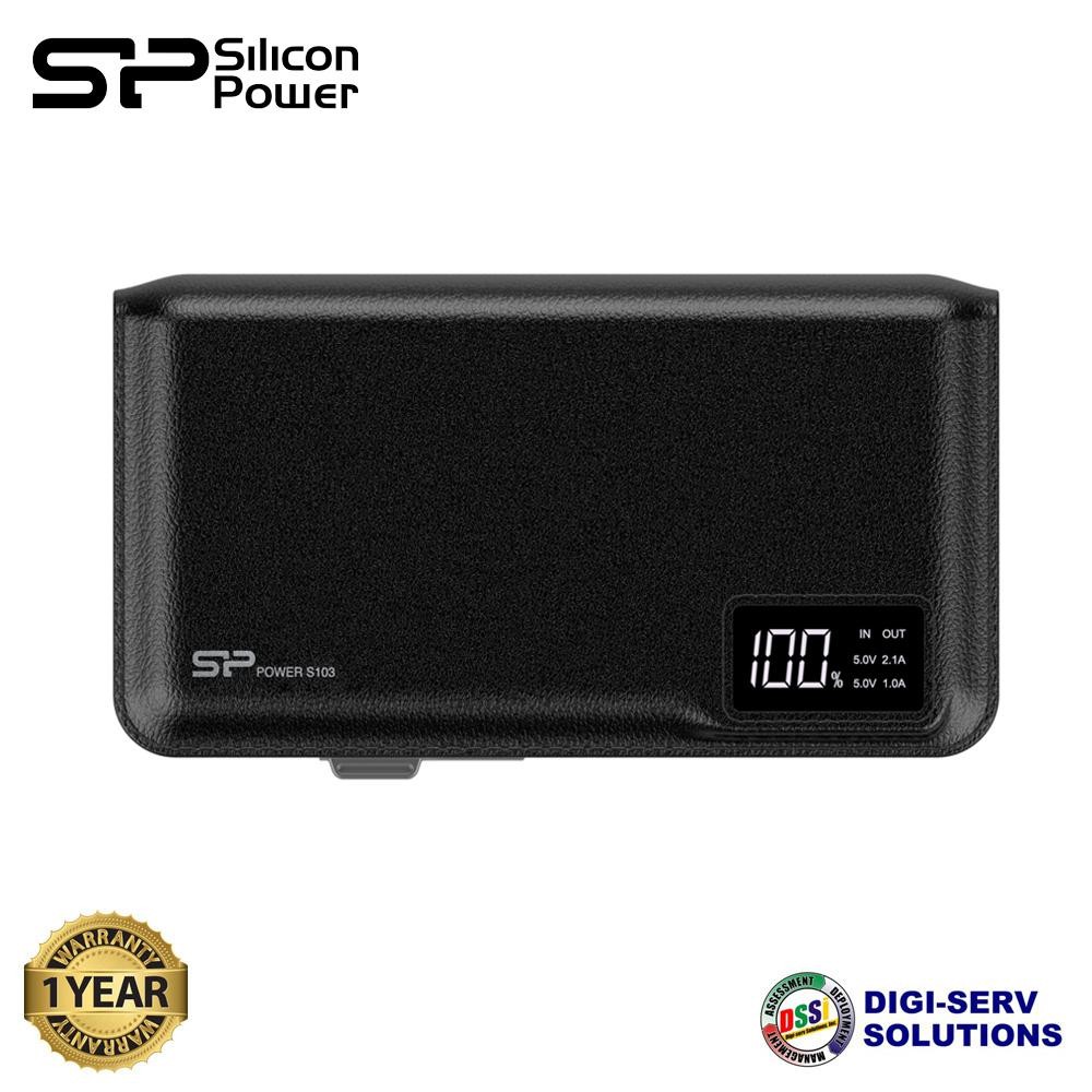 Silicon Power S103 Single USB Port Power Bank, 10000 mAh (Black) | Shopee Philippines