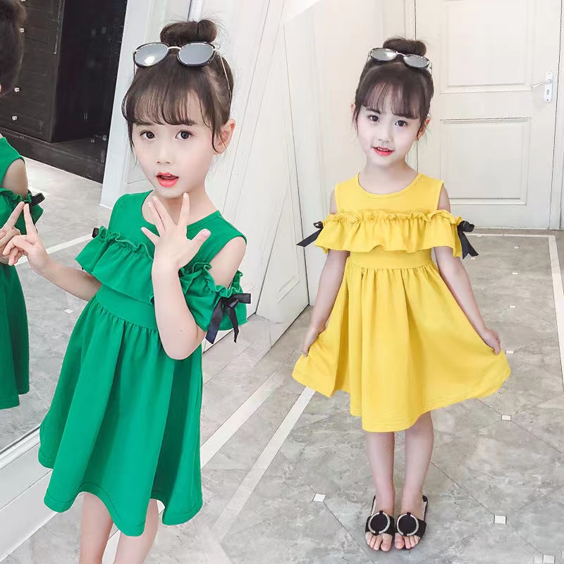 Dress For Kids New Korean Style Girl Princess Dress Girl off-the ...
