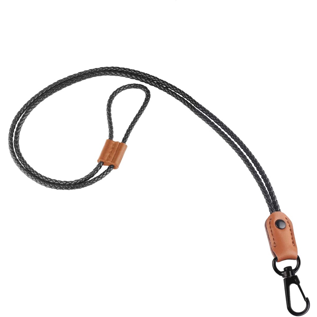 Neck Lanyards 1-Pack Braided Leather Long Badge Lanyard Adjustable ...