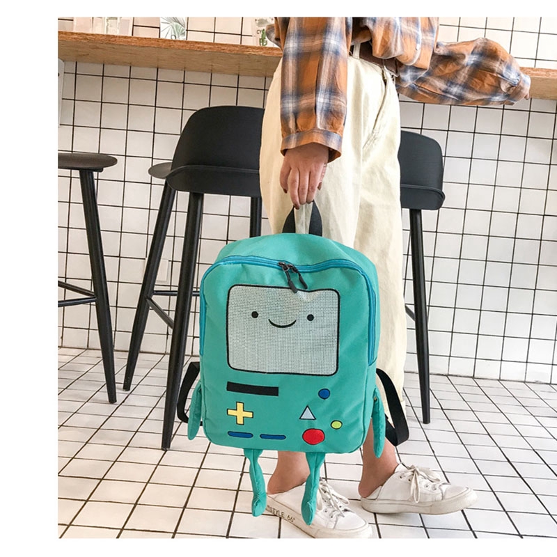 Game Machine Cartoon Canvas Backpack Adventure Time Backpack | Shopee ...