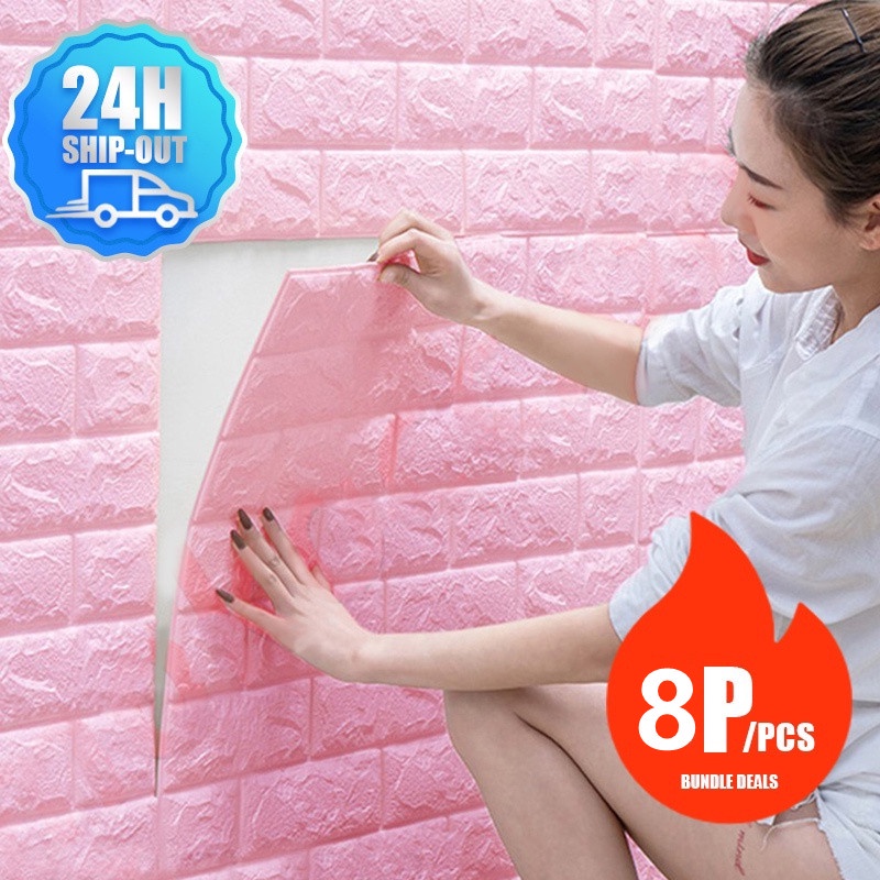BIG SALE DIY Self Adhensive 3D Brick Wall Stickers Waterproof Wallpaper ...