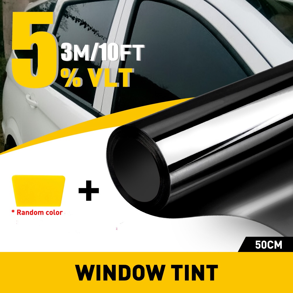 50CM*3M Black Car Window Tint Film tinted UV-Proof Scratch Resistant ...