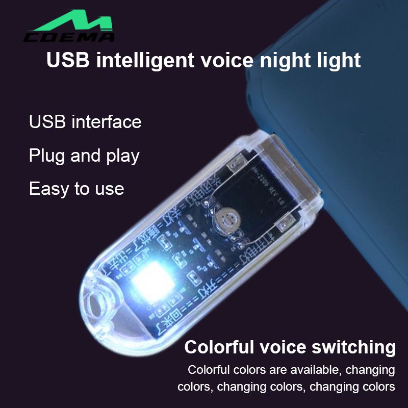 Artificial Intelligence Ai Voice Light Smart Night Light Usb Car ...