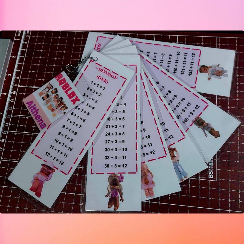Roblox Girl Laminated Numbers Table (Addition, Subtraction ...
