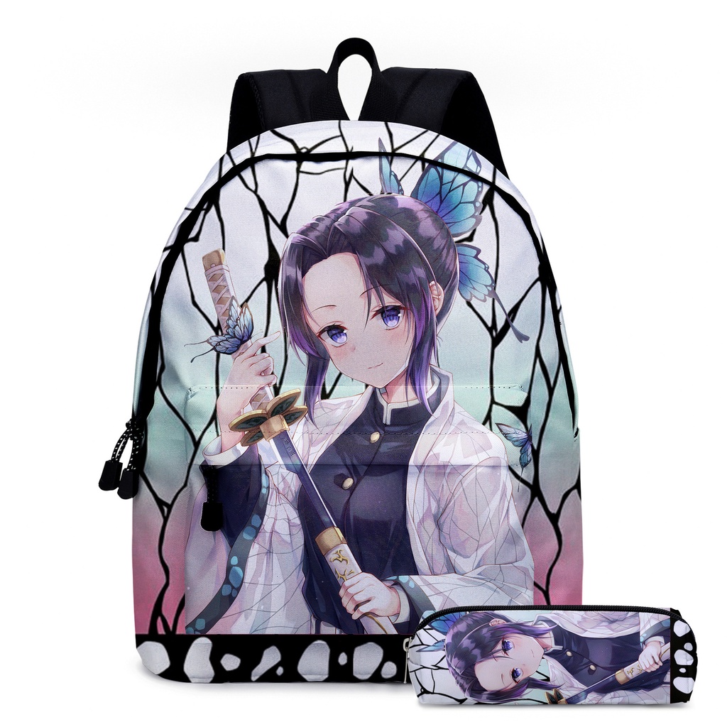 Demon slayer backpack Shinobu backpack pencil case set | Shopee Philippines