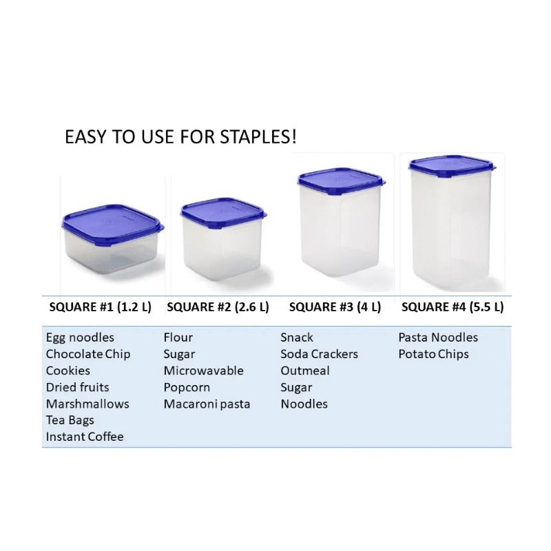 Tupperware Space Saver Square Set #1,2,3,4 | Shopee Philippines