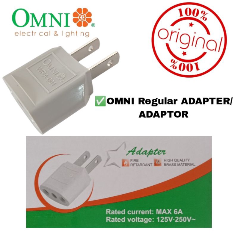 OMNI Regular ADAPTOR SOCKET (1PIECE) PLUG OUTLET ADAPTER (WRA-001 ...