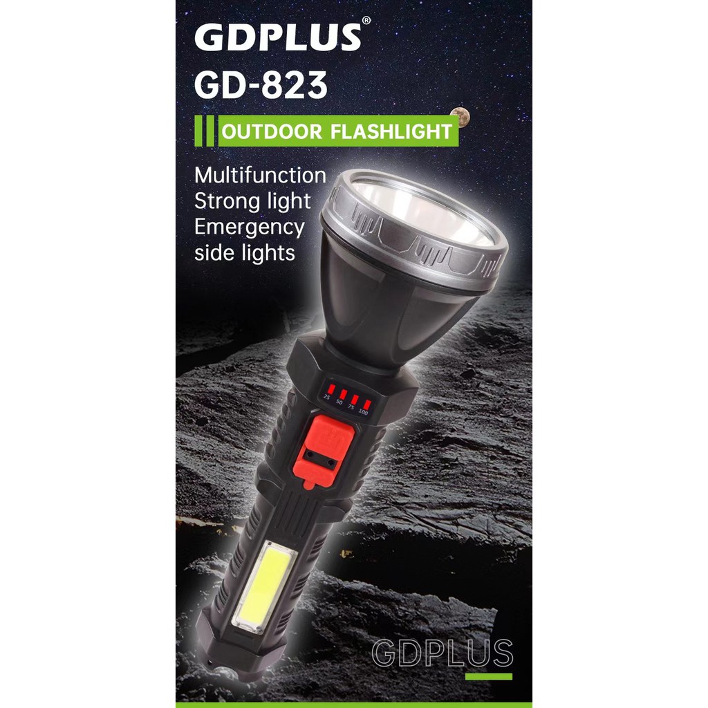 GDPLUS GD-823 MINI LED FLASHLIGHT RECHARGEABLE USB CHARGE | Shopee Philippines