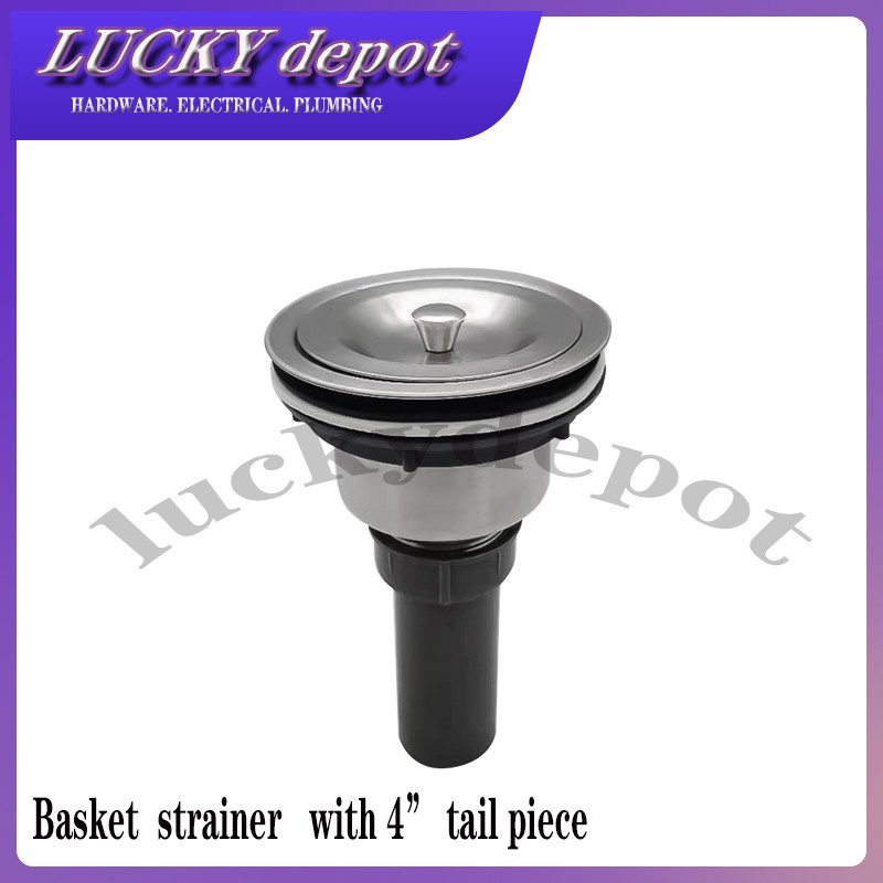 KITCHEN SINK BASKET STRAINER W/ 4" TAIL PIECE ECQ | Shopee Philippines