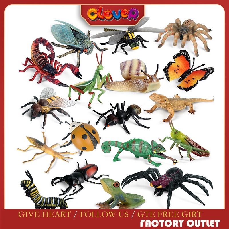 CLEVER Realistic Insect Animal Figures Spider Butterfly Bee Scorpion ...