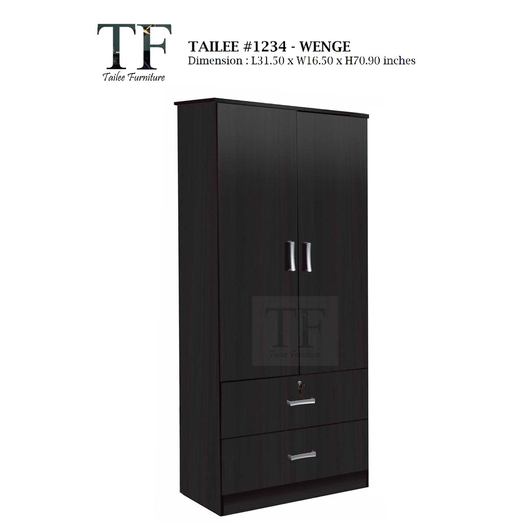 TAILEE #1234 - TWO DOOR WARDROBE with 2 DRAWERS | Shopee Philippines