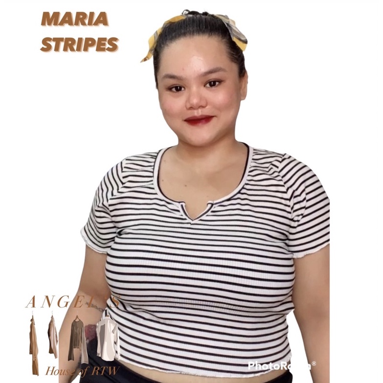 PLUS SIZE MARIA STRIPES | Shopee Philippines