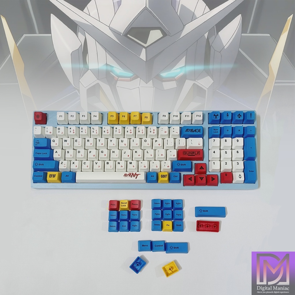 [FREE SHIPPING] PBT Gundam Keycap 123pcs Keycaps OEM/Cherry All Layout ...