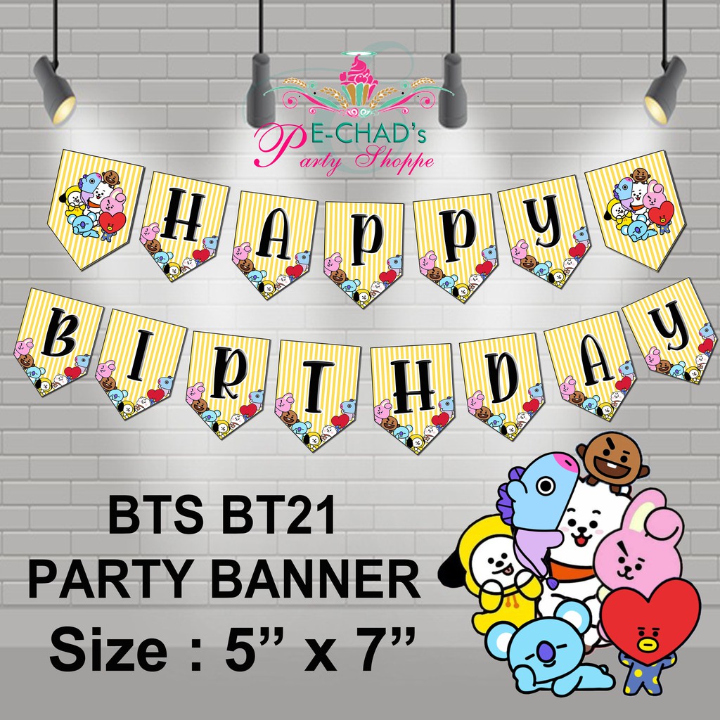 BTS BT21 Party Banner | Shopee Philippines