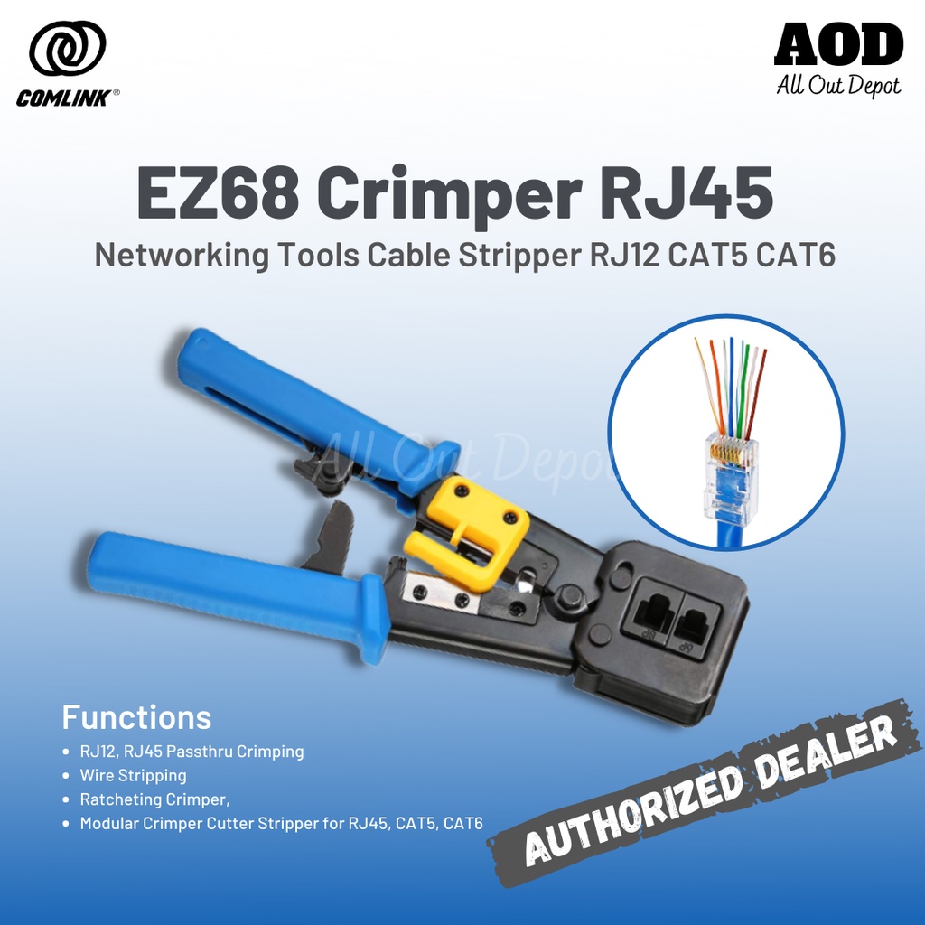EZ RJ45 EZ crimper crimping Networking Tools Cable Stripper RJ12 CAT5 ...