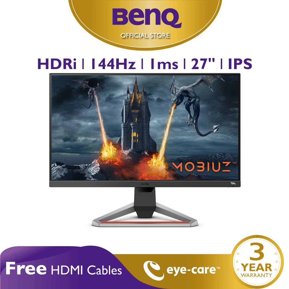 BenQ Mobiuz EX2710 FHD IPS 144Hz 1ms HDRi Eye Care Light Tuner FreeSync ...
