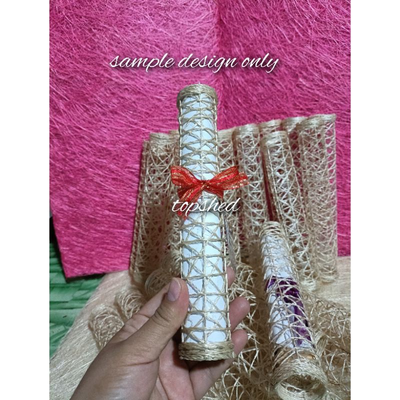 Medium abaca tube, abaca case, tube for invitation | Shopee Philippines
